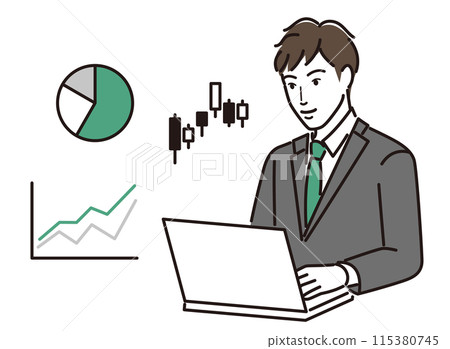 Man trading stocks - Stock Illustration [115380745] - PIXTA