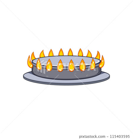 kitchen stove burner cartoon vector illustration - Stock Illustration ...
