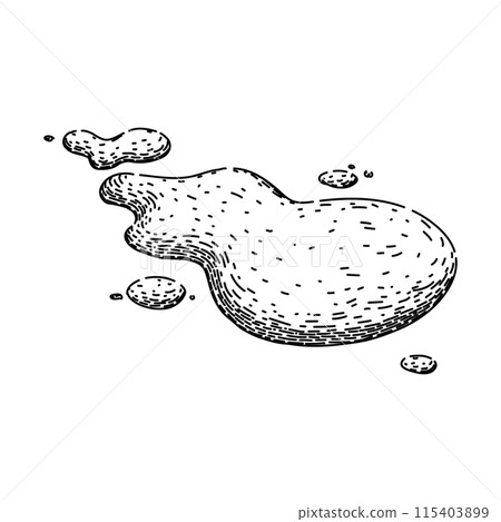 liquid water puddle sketch hand drawn vector - Stock Illustration ...