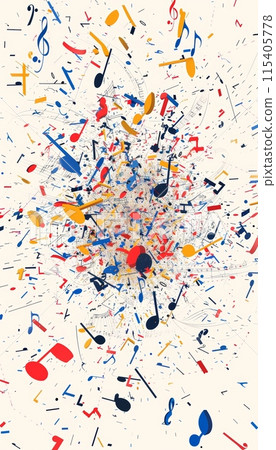 Abstract explosion of vibrant colored musical... - Stock Illustration ...