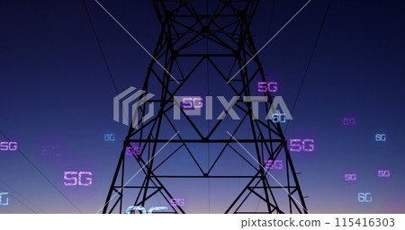 Image of network of 5g and 6g text over... - Stock Illustration ...