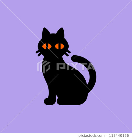 Simple black cat vector icon - Stock Illustration [115440156] - PIXTA