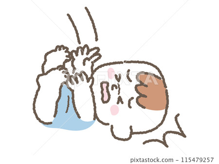 Illustration of a baby who fell backwards and... - Stock Illustration ...