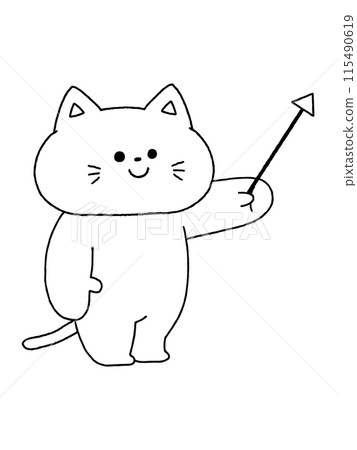 Cat/Explaining/Line drawing - Stock Illustration [115490619] - PIXTA