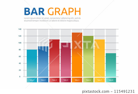 Flat Design Illustration of Gradient Bar Graph... - Stock Illustration ...