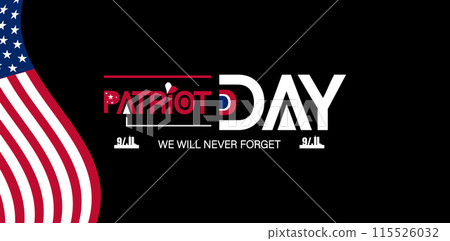 In Loving Memory Commemorating 911 Patriot Day - Stock Illustration ...