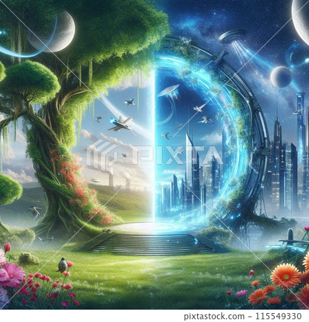 Earth inner world city and forest - Stock Illustration [115549330] - PIXTA
