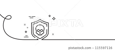 Cyber attack line icon. Continuous one line... - Stock Illustration [115597116] - PIXTA