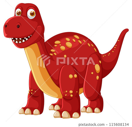 Cute Red Dinosaur Illustration - Stock Illustration [115608134] - PIXTA