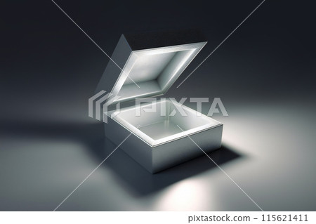 Open empty jewelry box mockup. Template for... - Stock Illustration ...