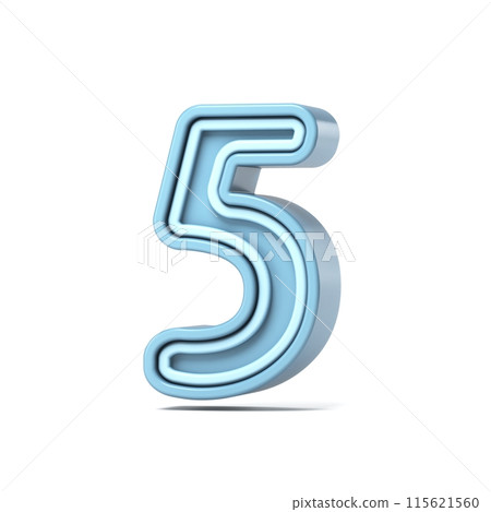 Pastel blue font Number 5 FIVE 3D - Stock Illustration [115621560] - PIXTA