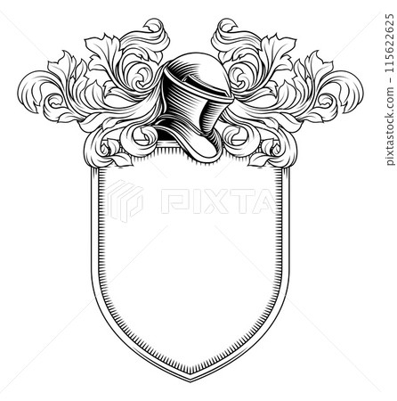 Coat of Arms Crest Knight Family Shield Heraldry - Stock Illustration ...