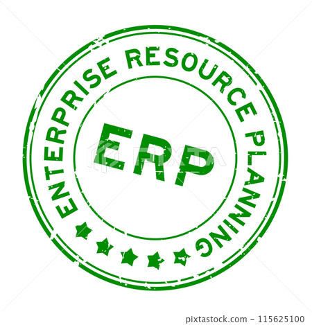 Grunge green ERP Enterprise Resource Planning... - Stock Illustration ...
