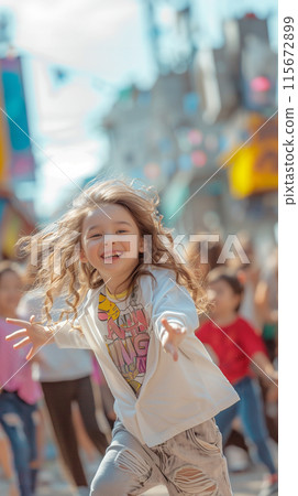 Children enjoying street dancing AI image - Stock Illustration ...