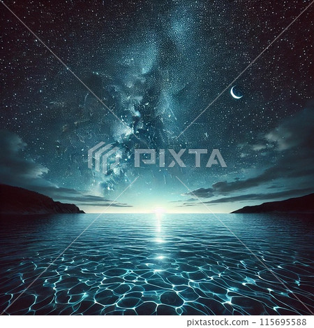 Starry sea - Stock Illustration [115695588] - PIXTA