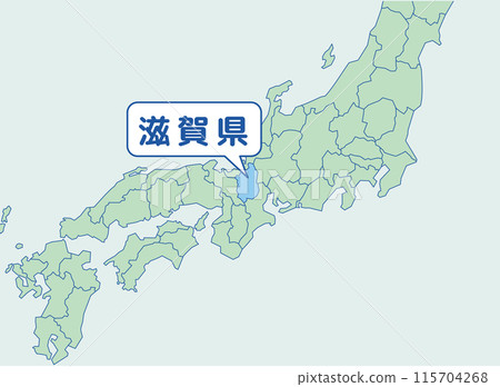 Shiga Prefecture Shiga Map - Stock Illustration [115704268] - PIXTA