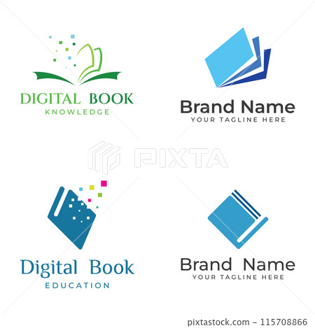 Educational digital book and online knowledge... - Stock Illustration ...