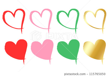 Colorful heart line drawing illustration - Stock Illustration ...