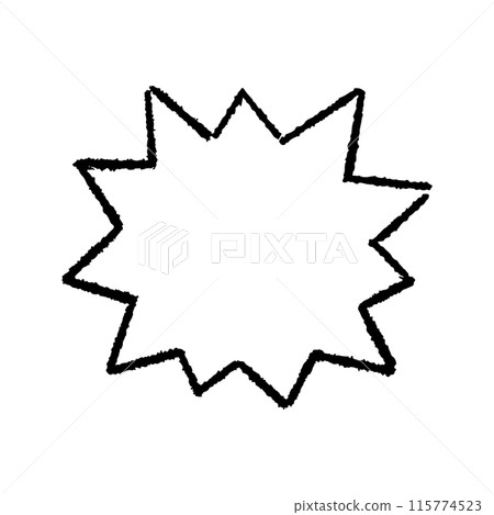 Hand-drawn jagged speech bubble - Stock Illustration [115774523] - PIXTA