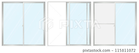 Silver sliding window b sash set - Stock Illustration [115811072] - PIXTA