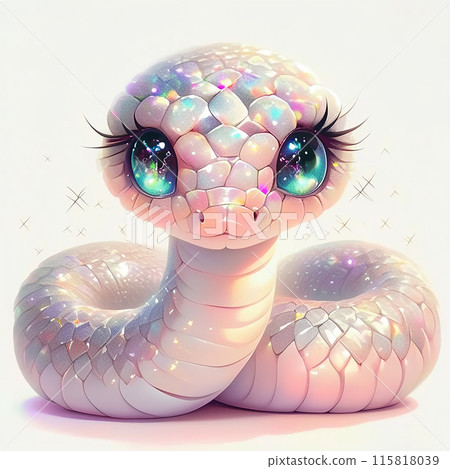 Cute Pink Snake Cartoon