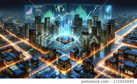 Semiconductor-related stocks rise - Stock Illustration [115820840] - PIXTA