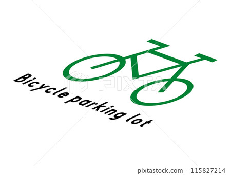 Isometric bicycle symbol, green bicycle parking... - Stock Illustration ...