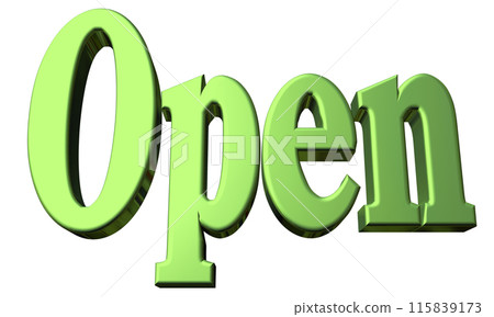 3DCG three-dimensional letters "Open/Opening... - Stock Illustration ...