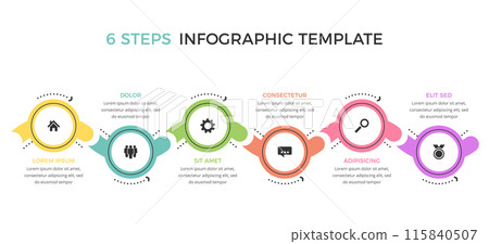 Infographic Template - 6 Parts - Stock Illustration [115840507] - PIXTA