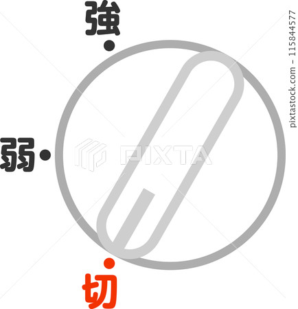 Dial-type switch for off, weak, and strong - Stock Illustration ...