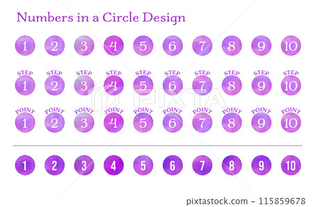 Vector watercolor-style round numbers in purple - Stock Illustration ...