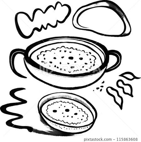 Chalk art style food illustrations - Stock Illustration [115863608] - PIXTA