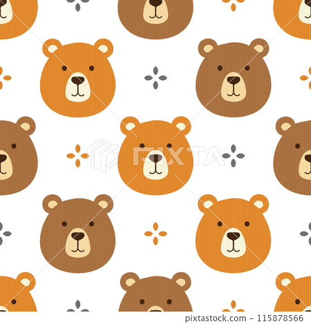 Cute bear seamless pattern - Stock Illustration [115878566] - PIXTA