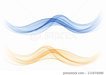 Set of colored abstract wave design... - Stock Illustration [115878890 ...