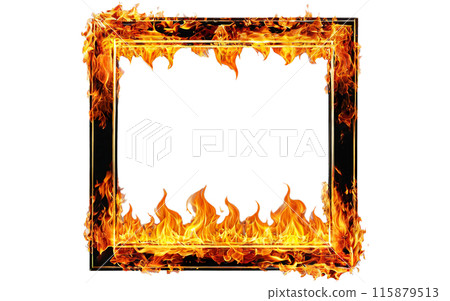burning photo frame on a transparent... - Stock Illustration [115879513 ...