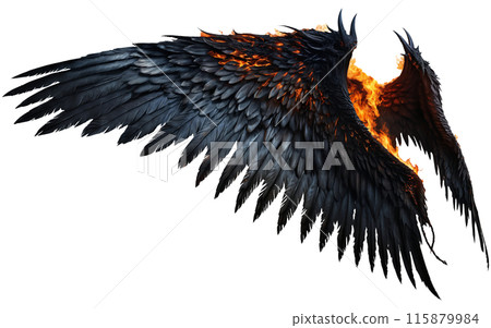 photorealistic burning demon wings - Stock Illustration [115879984] - PIXTA