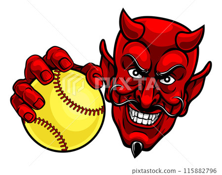Devil Softball Sports Team Mascot - Stock Illustration [115882796] - PIXTA