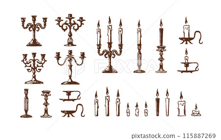 Hand-drawn illustrations of stylish... - Stock Illustration [115887269] - PIXTA