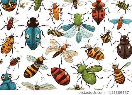 Many insects flying around incessantly.Cartoon... - Stock Illustration ...