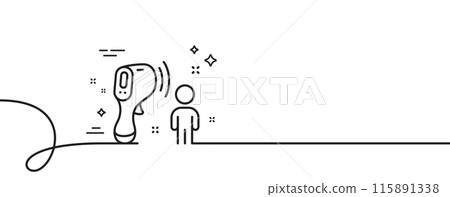 Electronic thermometer line icon. Continuous... - Stock Illustration ...