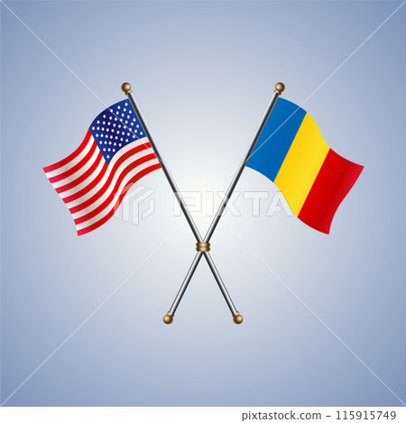 United States and Romania flags relations - Stock Illustration ...