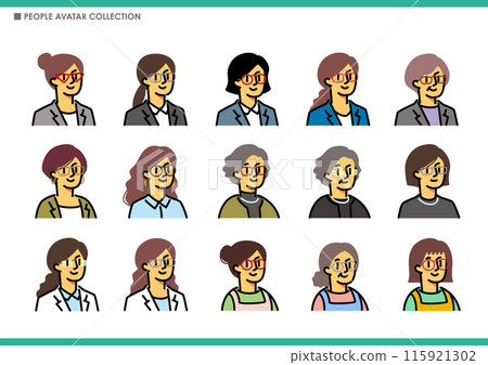 Set of simple women icons - Stock Illustration [115921302] - PIXTA