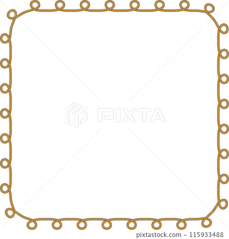 Square rope frame isolated on white background.... - Stock Illustration ...