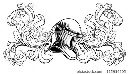 Knight Helmet Drawing Ridder Helm Schets. Vector Illustratie