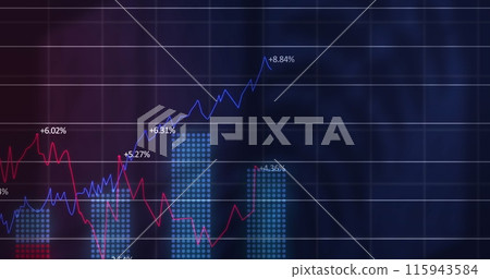 Image of statistical data processing over grid... - Stock Illustration ...