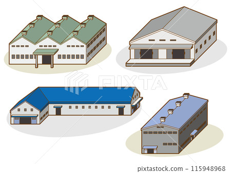 Factory three-dimensional vector illustration. - Stock Illustration ...