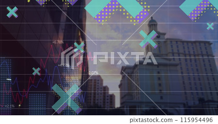 Image of floating x icons and multicolored... - Stock Illustration ...
