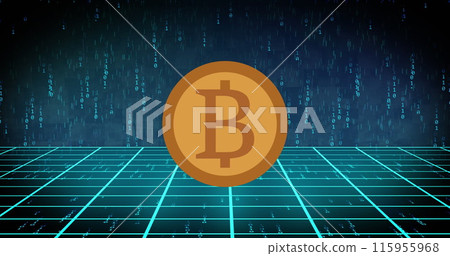 Image of bitcoin over binary coding on black... - Stock Illustration [115955968] - PIXTA