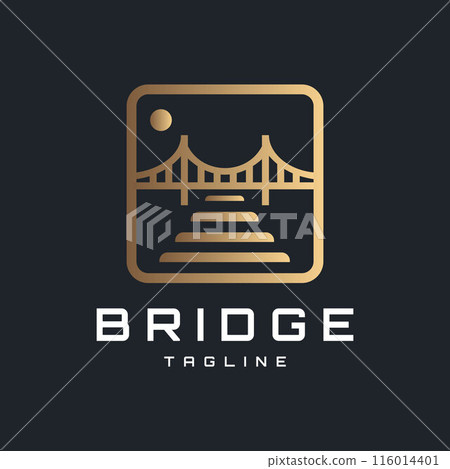Golden Bridge logo with modern and elegant... - Stock Illustration ...