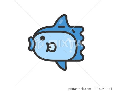 Illustration of ocean sunfish icon (line... - Stock Illustration ...